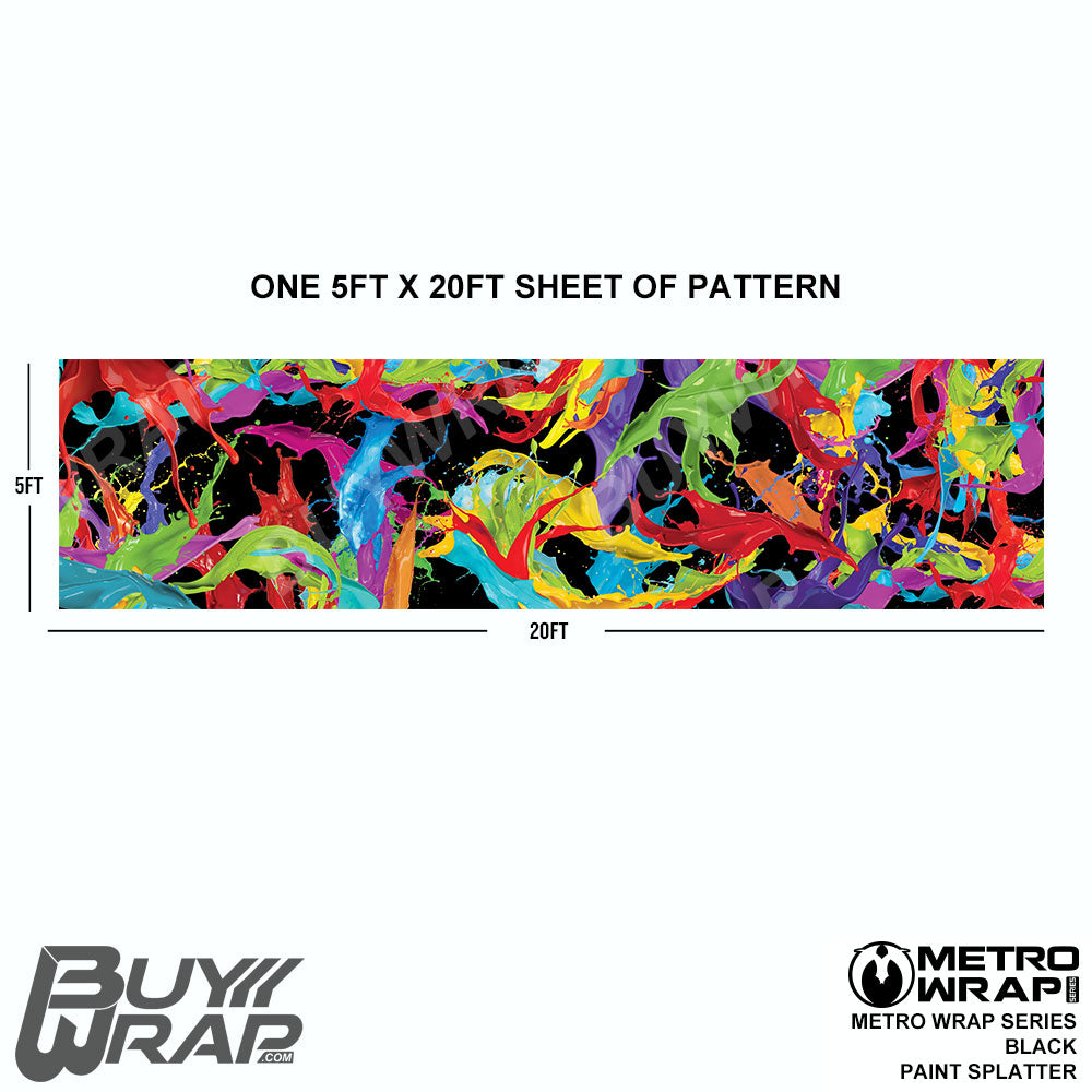 Black Paint Splatter - Metro Wrap | BuyWrap.com