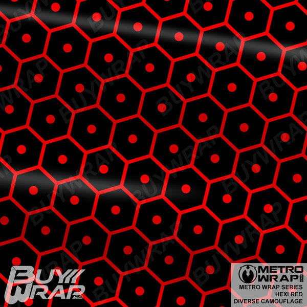 Hexi Red Diverse Camouflage - Metro Wrap | BuyWrap.com