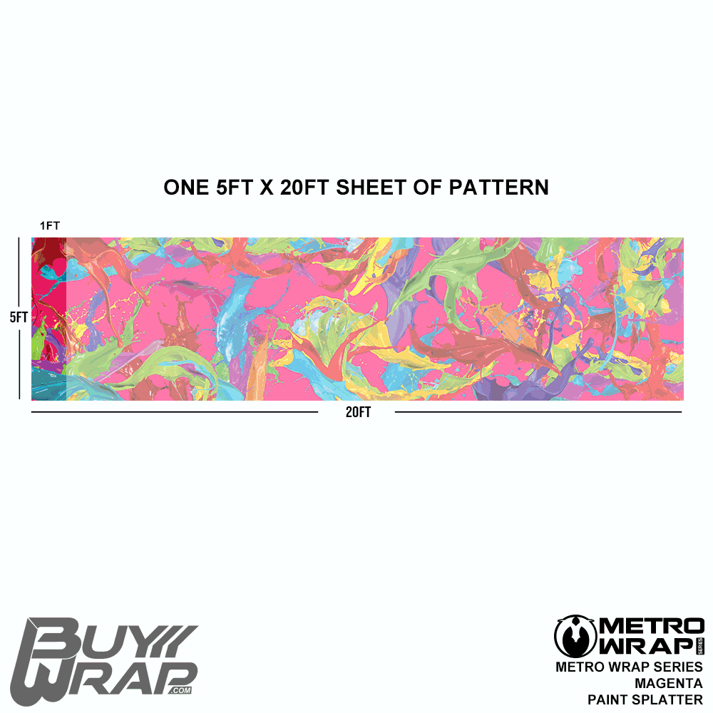 Magenta Paint Splatter - Metro Wrap | BuyWrap.com