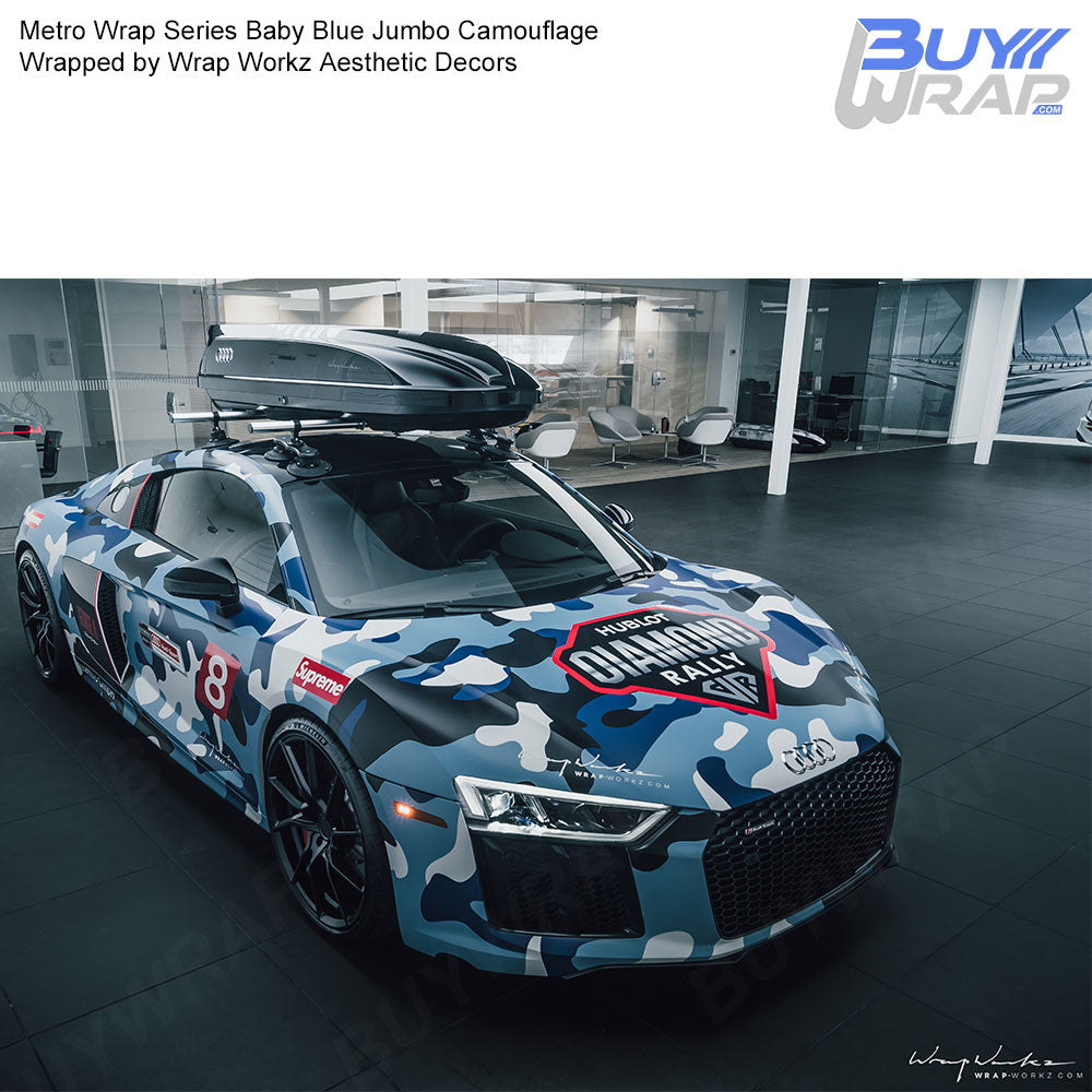 Jumbo Baby Blue Camouflage - Metro Wrap | BuyWrap.com