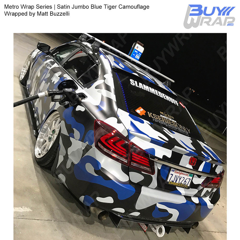Jumbo Blue Tiger Camouflage - Metro Wrap | BuyWrap.com