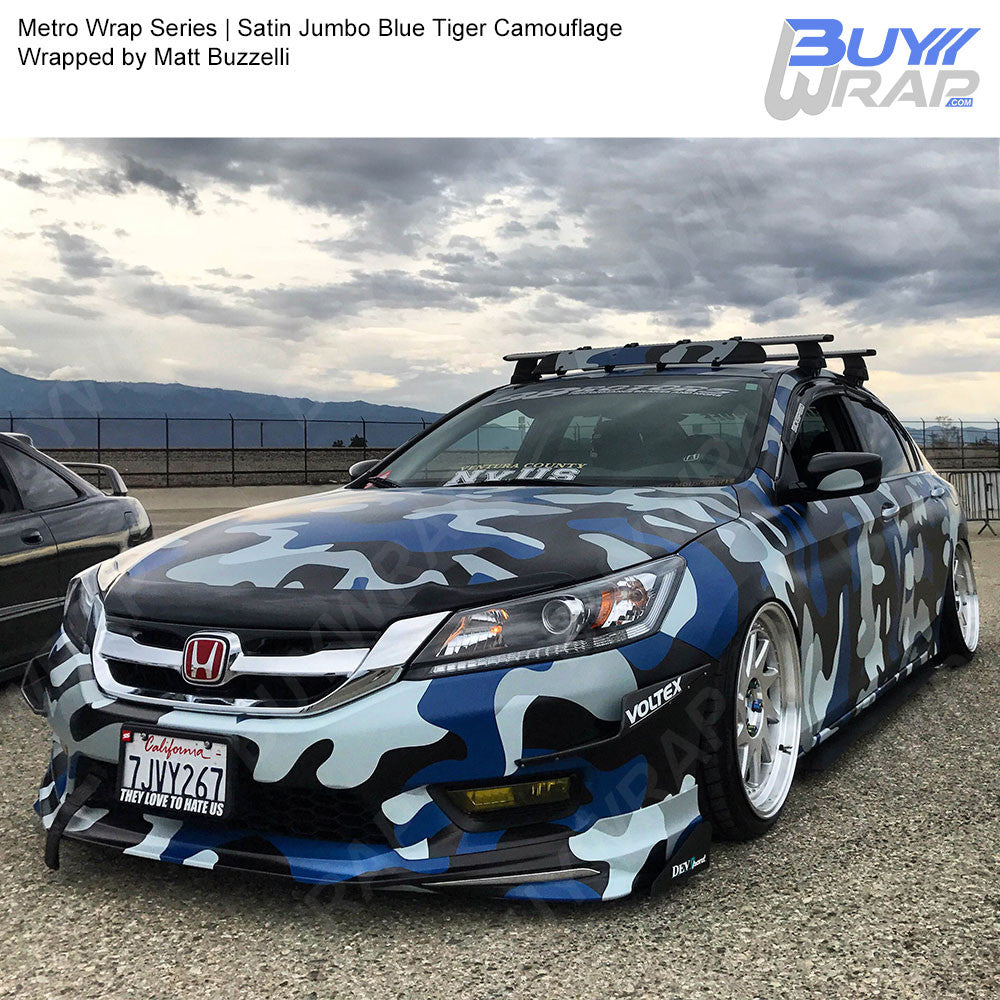 Jumbo Blue Tiger Camouflage - Metro Wrap | BuyWrap.com
